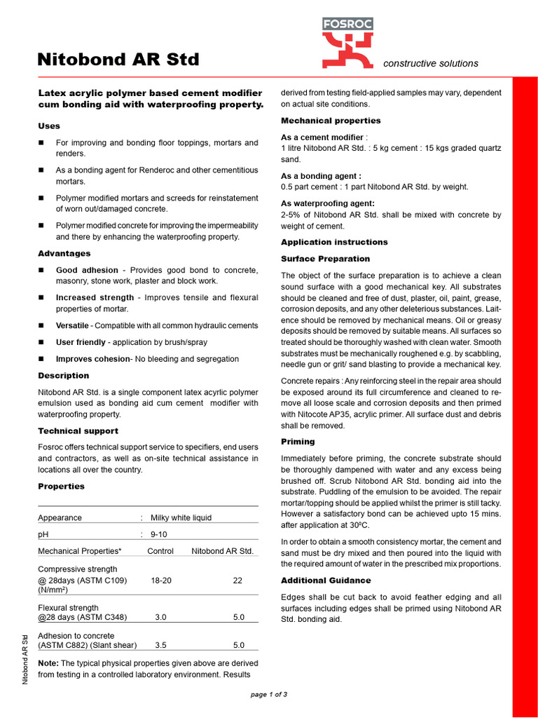 TDS Nitobond AR STD India5 | PDF