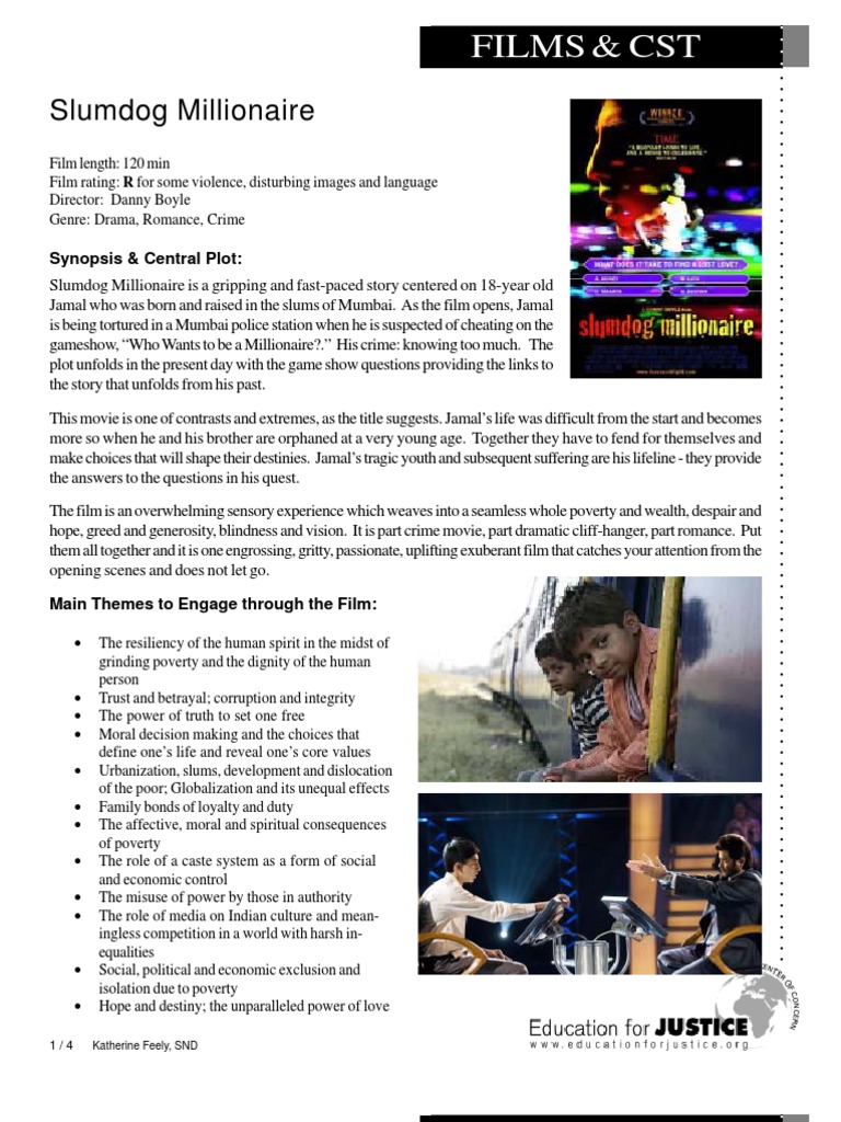 Themes and Analysis of Slumdog Millionaire | PDF | Society | Poverty