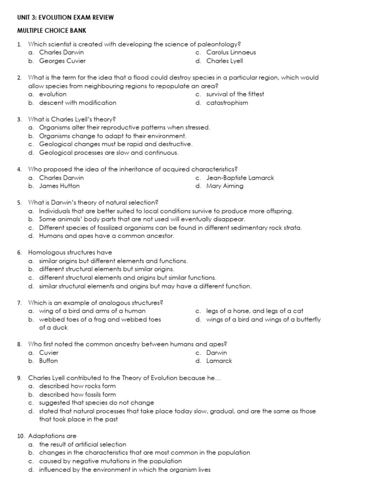 Unit 3 Exam Review | PDF