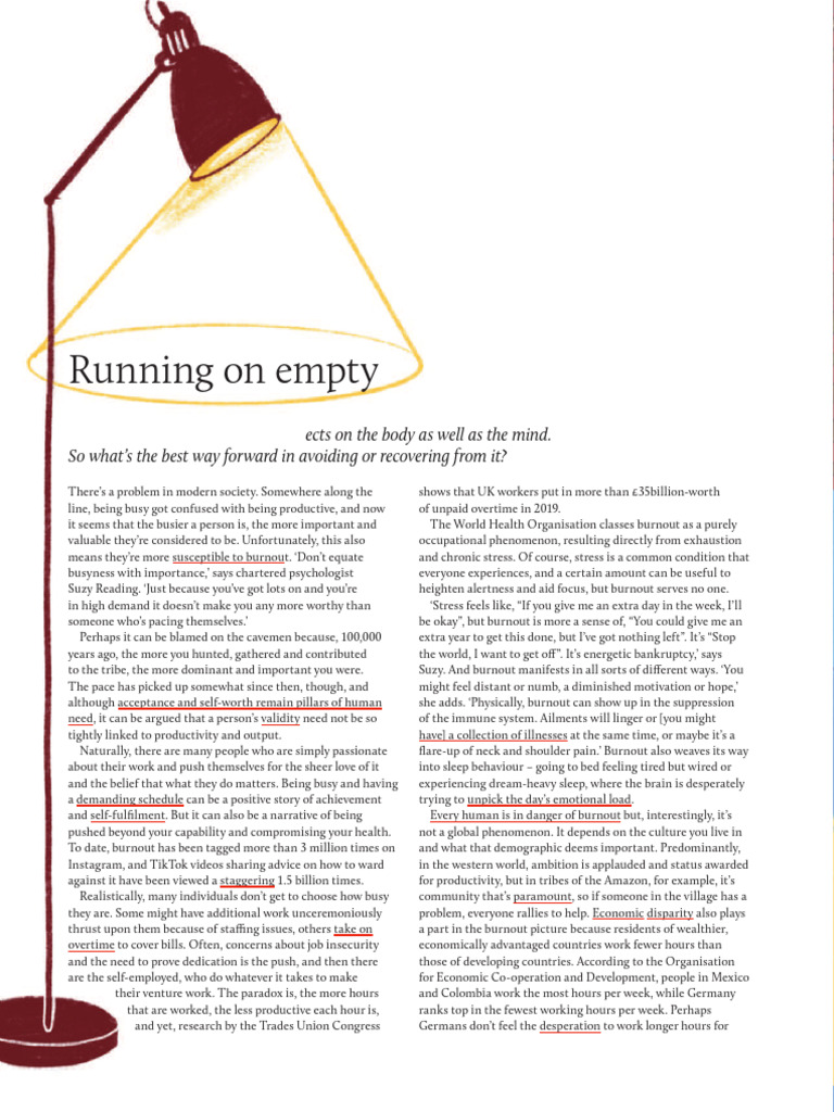 Running On Empty Pdf Occupational Burnout Self Improvement