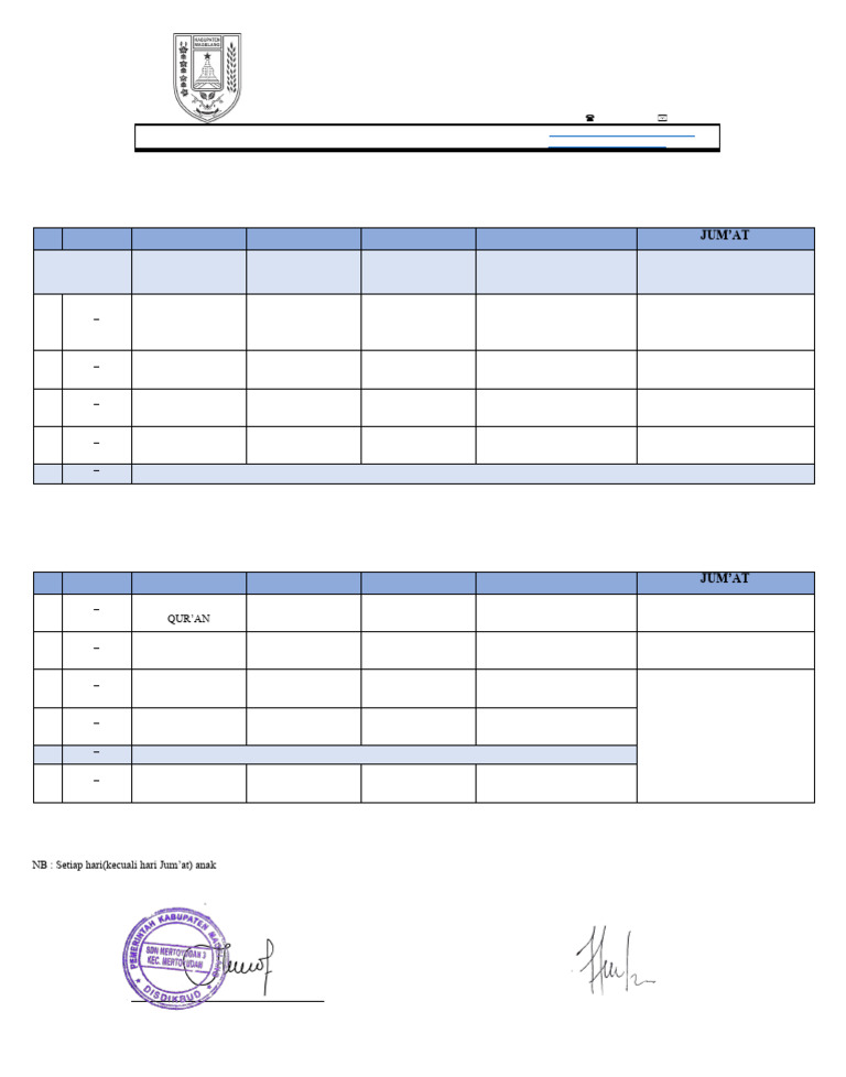 Jadwal Pelajaran Kelas 2 Tahun Ajaran 2024 2025 Pdf
