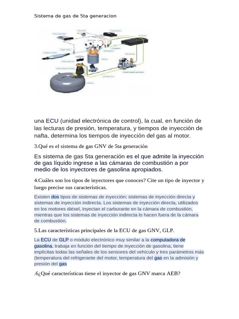 SISTEMA DE GAS GLP GNV 5TA GENERACION | PDF