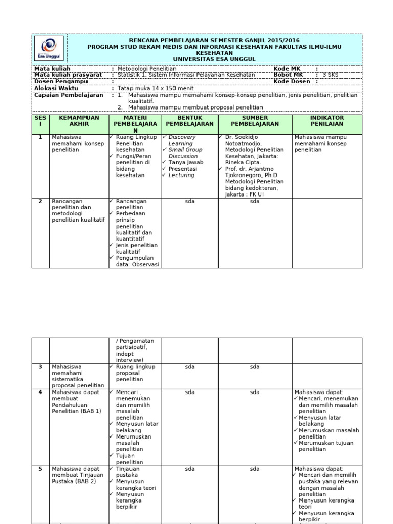 RPS-IME-313-Metodologi-Penelitian | PDF