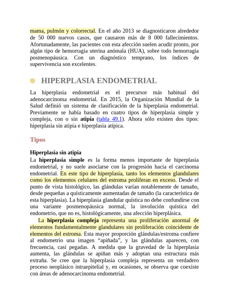 Hiperplasia Endometrial, Polipo, Cancer Endometrial, Neoplasia, Quiste ...