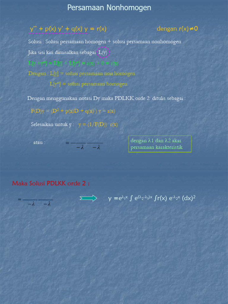 Pertemuan 4 PD ORDO DUA Non Homogen | PDF