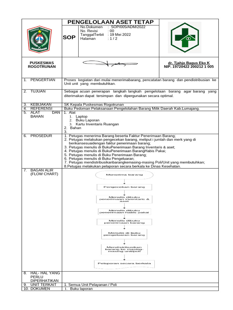 Sop Pengelolaan Barang | PDF