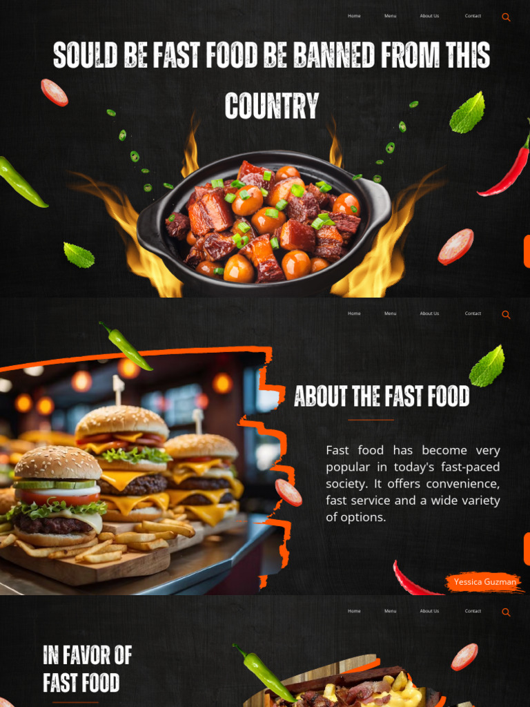 Black Modern Food Menu Presentation | PDF