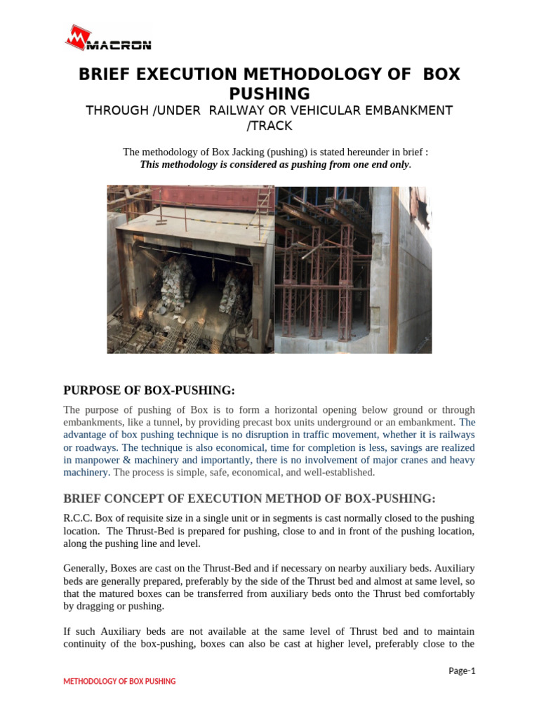 Brief Execution Methodology of Box Pushing | PDF