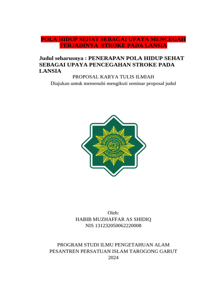 Proposal Habib Muzhaffar 11 Ipa 1 | PDF