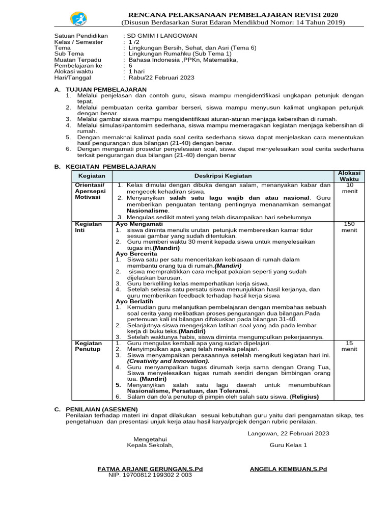 Disusun Berdasarkan Surat Edaran Mendikbud Nomor: 14 Tahun 2019 | PDF