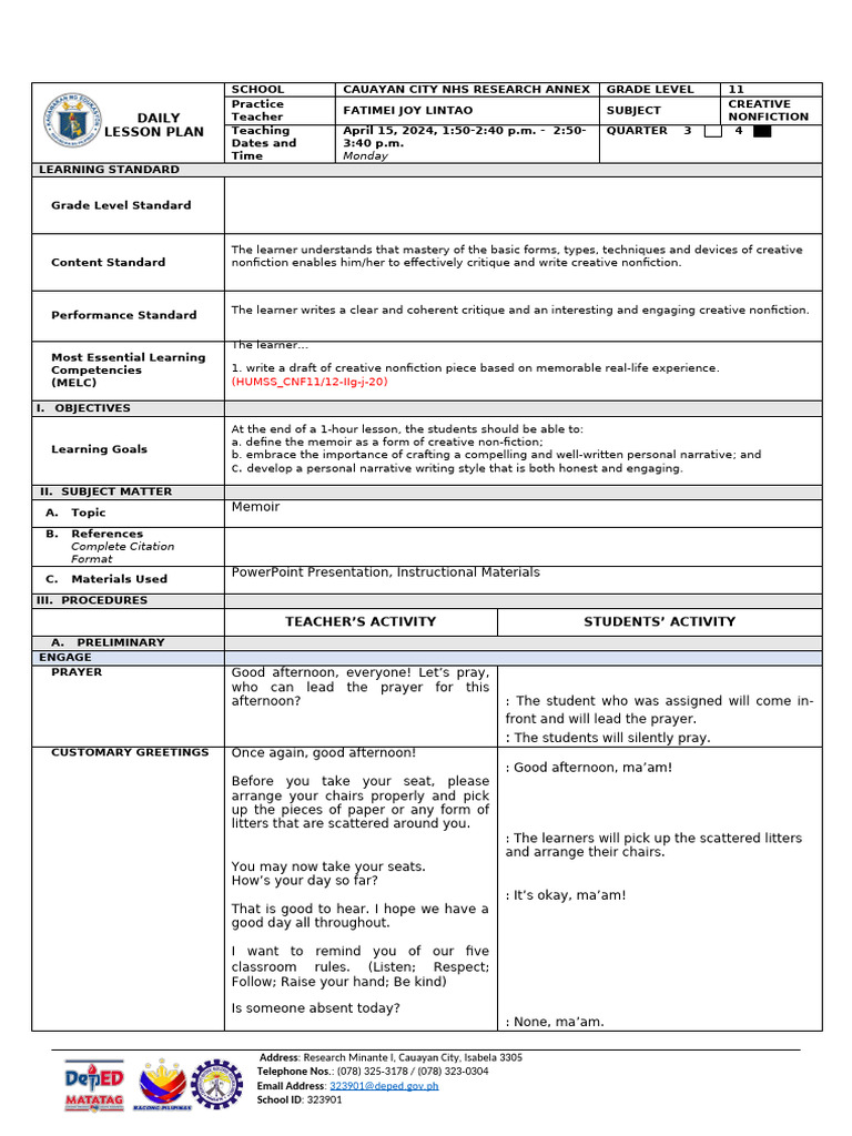 Demo Teaching Final | PDF