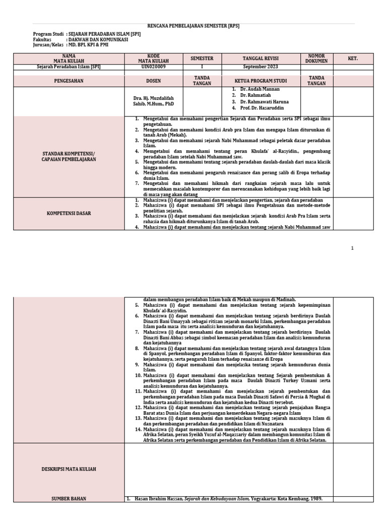 Rps Lama Spi by Muzdalifah Sahib, M. Hum., PHD | PDF