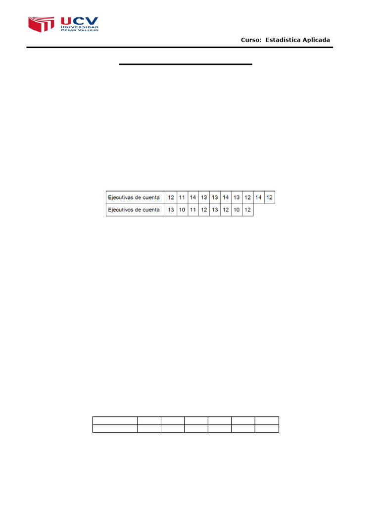 Actividad de Evaluación #12: Curso: Estadística Aplicada | PDF