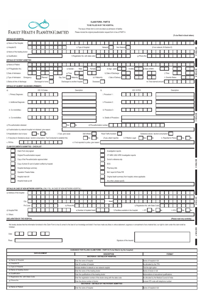 IRDA Cashles Claim Form | PDF