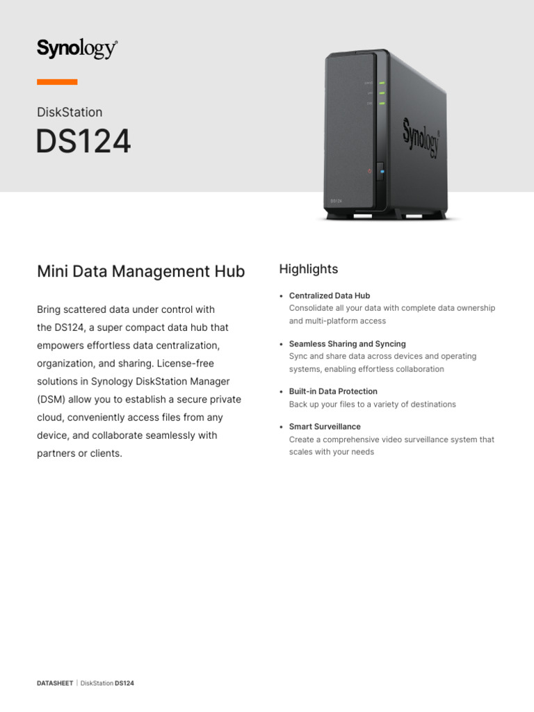 Synology_DS124_Data_Sheet_enu | PDF