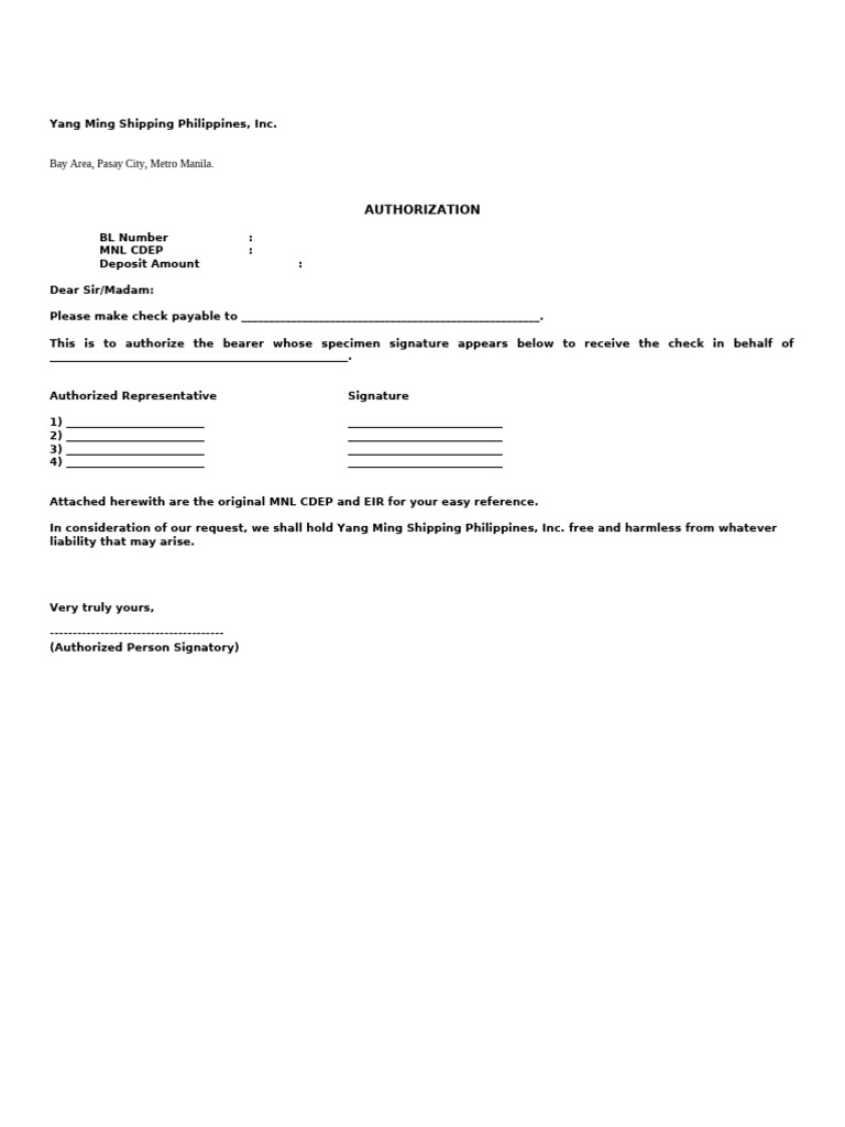 Refund Authorization Letter Template | PDF | Finance & Money Management ...