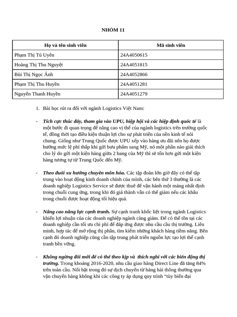 BAI TAP TUAN 2 - NHOM 11 | PDF
