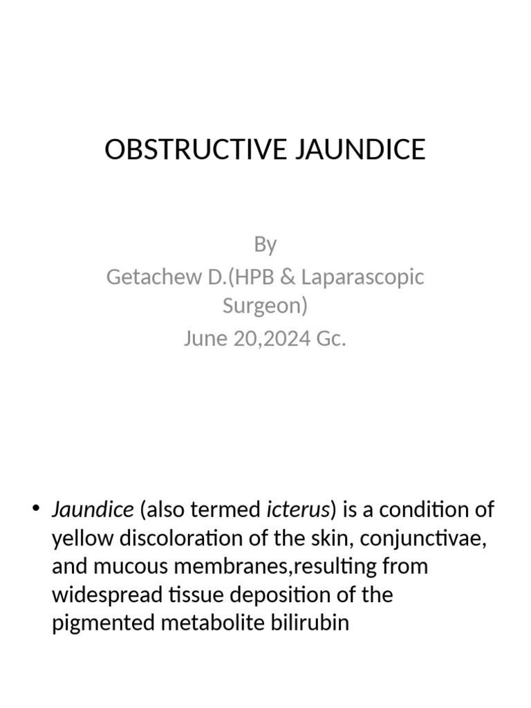 Obstructive Jaundice | PDF | Digestive System | Science & Mathematics