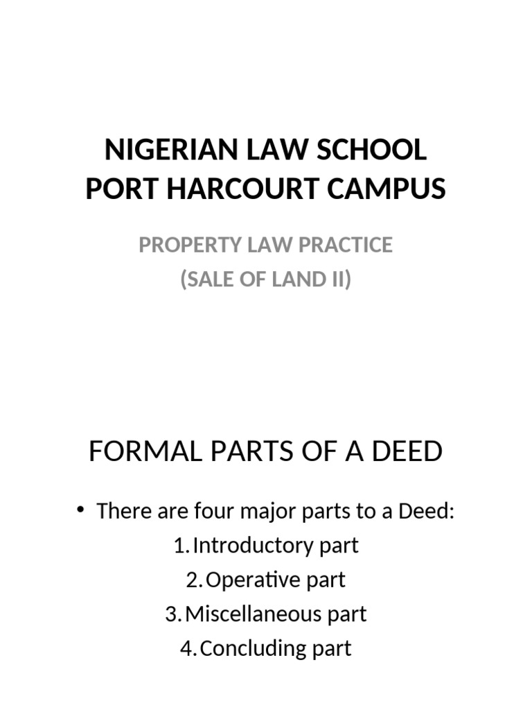 Sample Draft of Deed of Assignment For Sale of Land II | PDF
