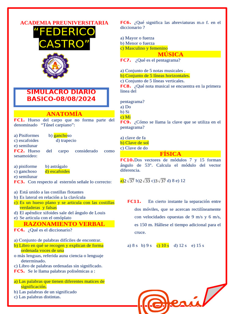 Simulacro SECUNDARIA | PDF