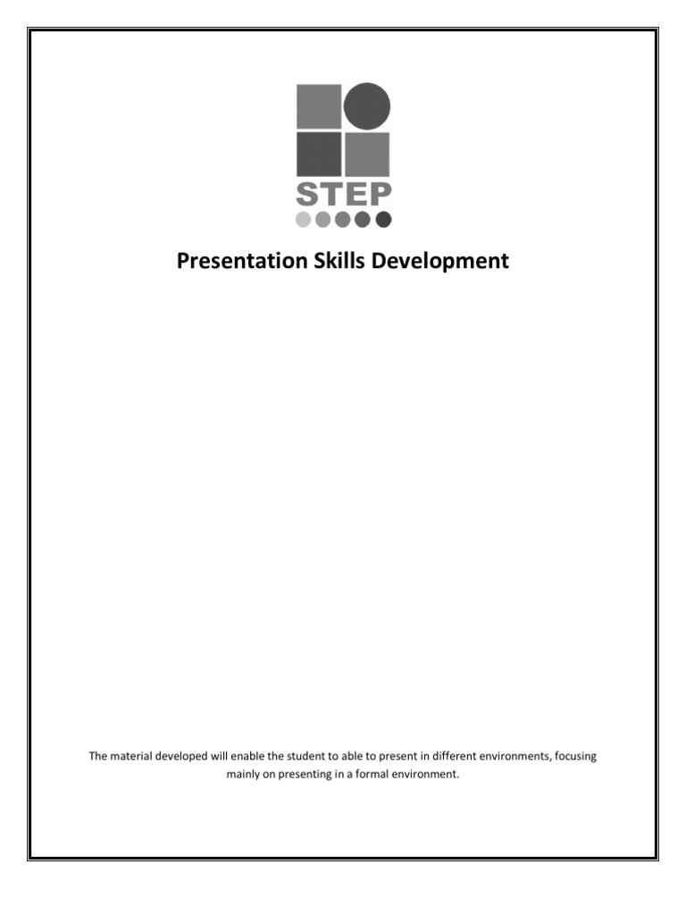 Presentation Skills Development Pdf