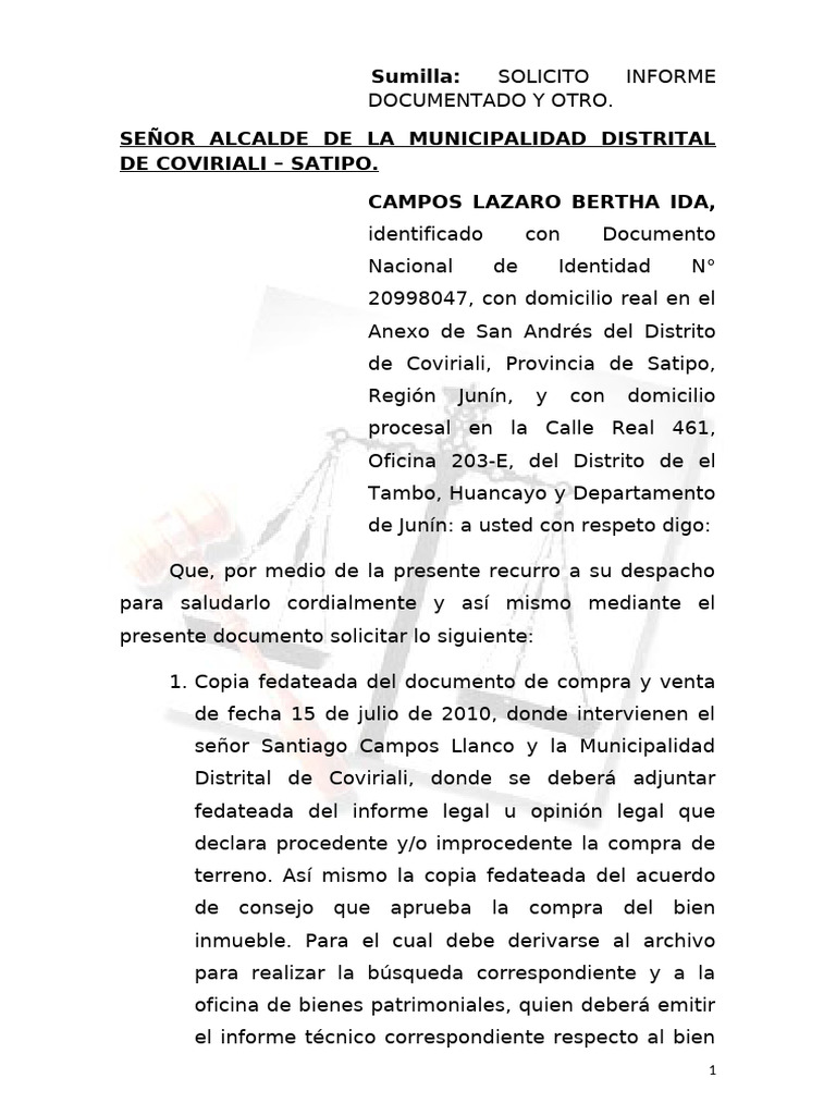 Solicito Acuerdo de Sesion de Consejo | PDF