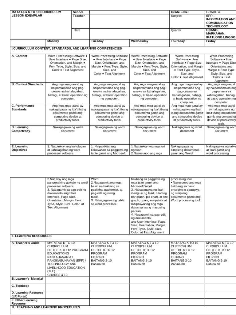Grade 4 Q1W3 Epp | PDF