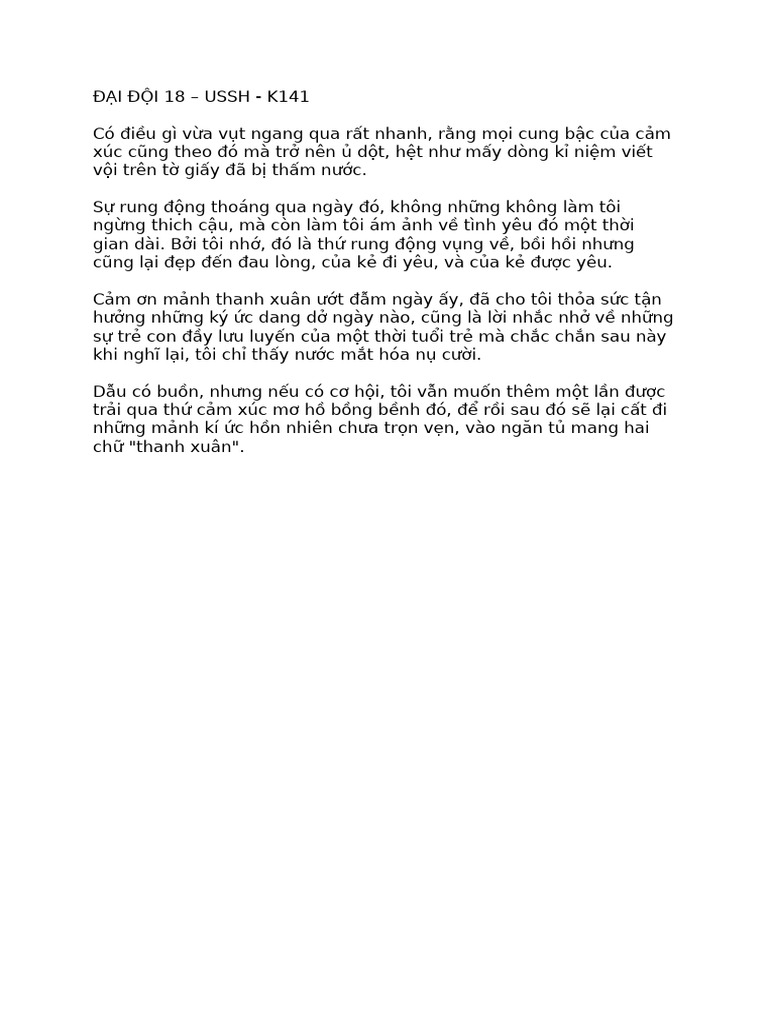 Đại Đội 18 - Ussh - K141 | PDF