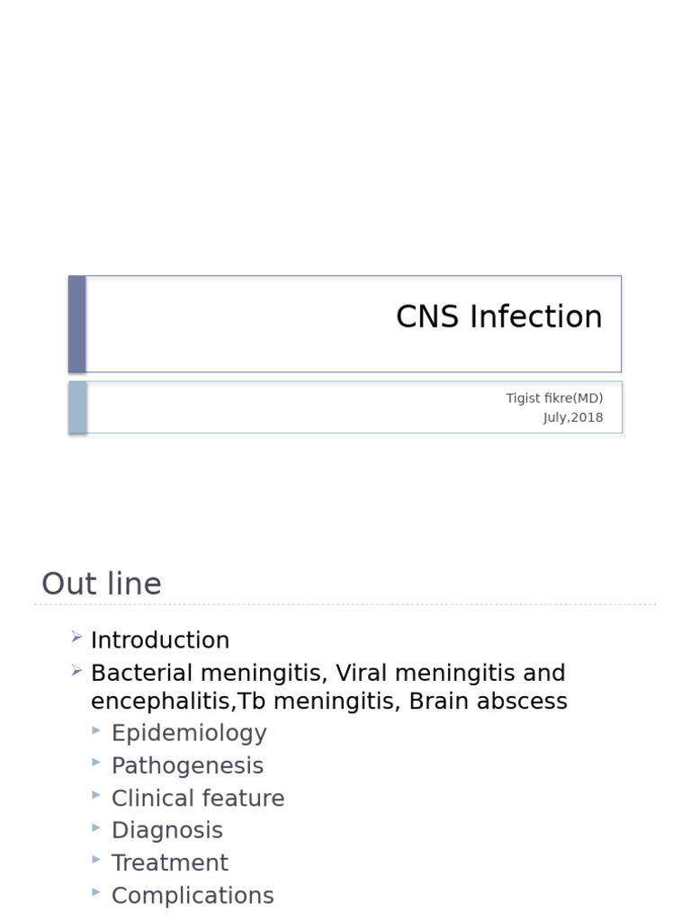 CNS Infections | PDF | Meningitis | Cerebrospinal Fluid