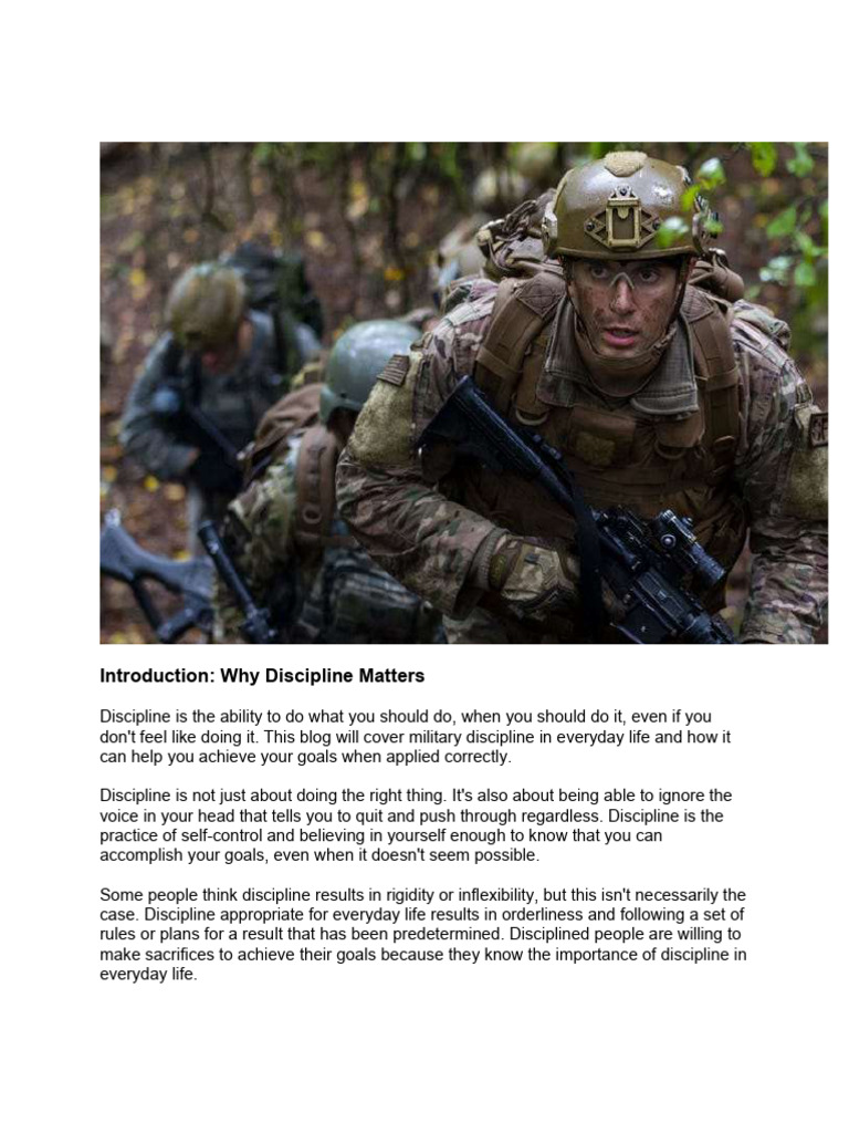 Military Self Discipline | PDF