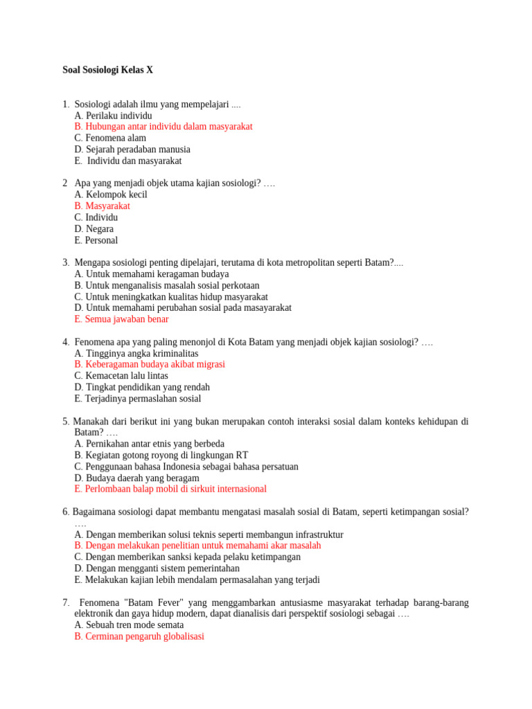 Soal Kelas X, XI, XII SMTR 1 2024 | PDF