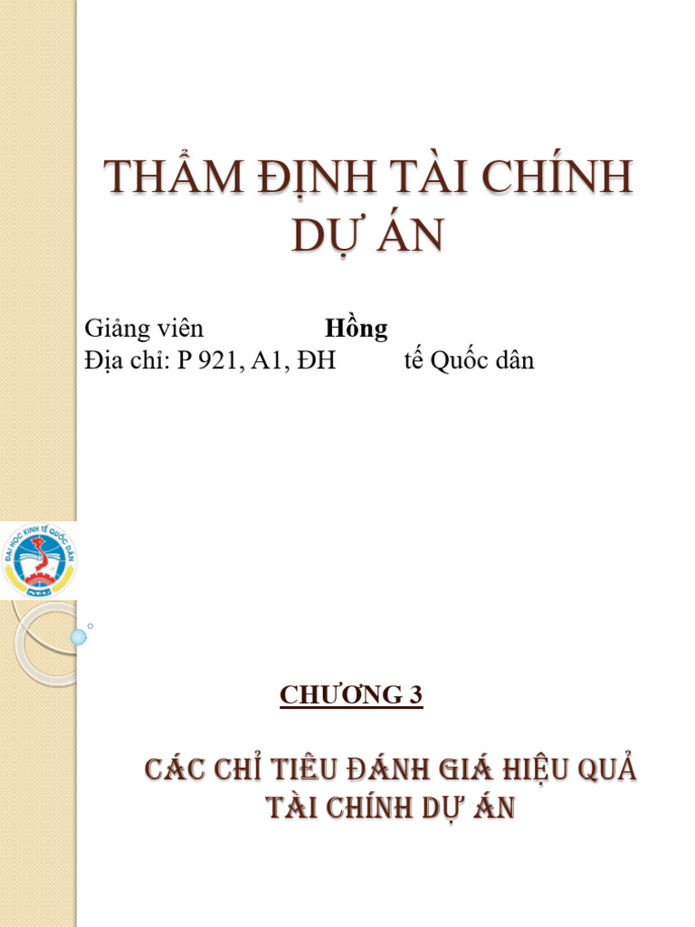 TDDA - Handout - Chuong 3 - Chi Tieu HQDA - 2023 | PDF