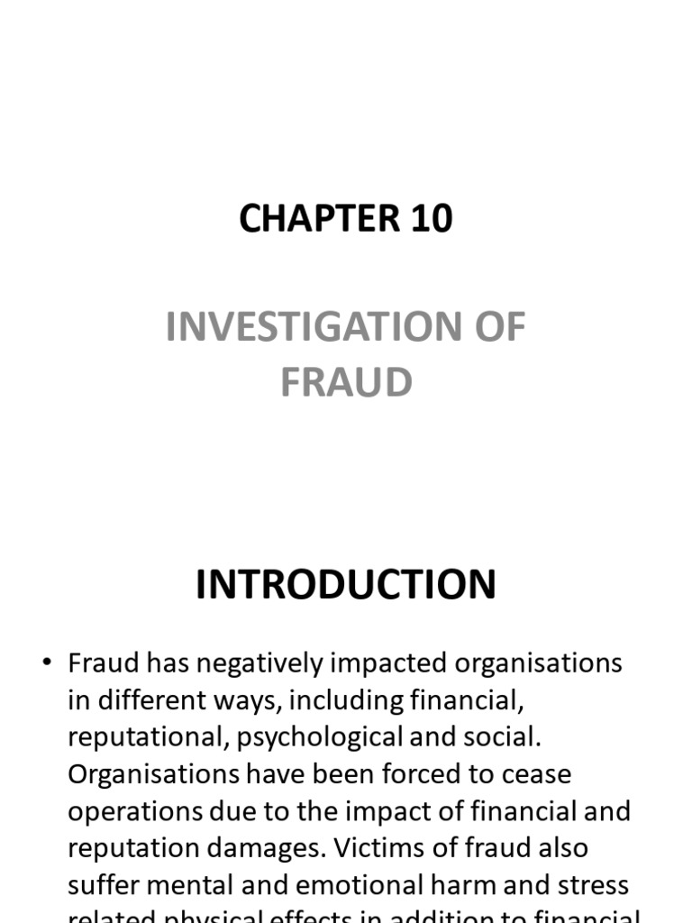 Chapter10 Fraud | PDF