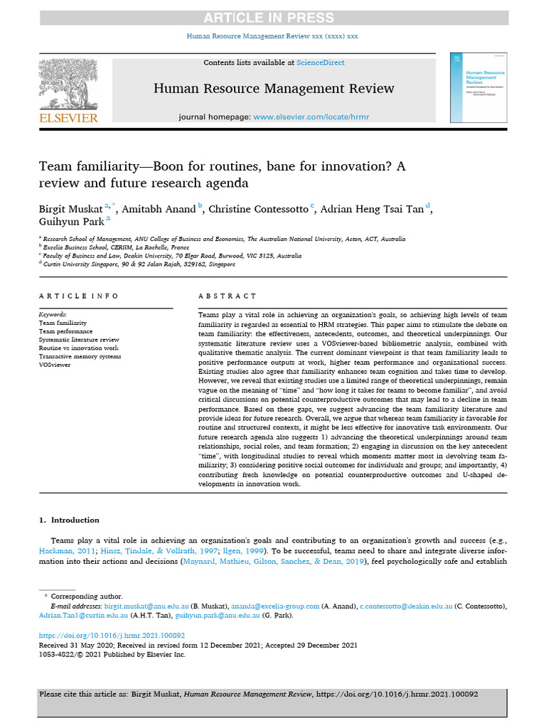 2022 Birgit Anand Et Al. HRMR | PDF