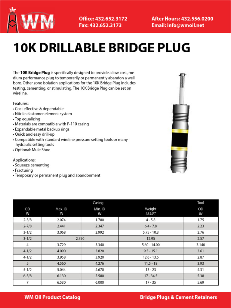 10k-drillable-bridge-plug-complete-1 | PDF