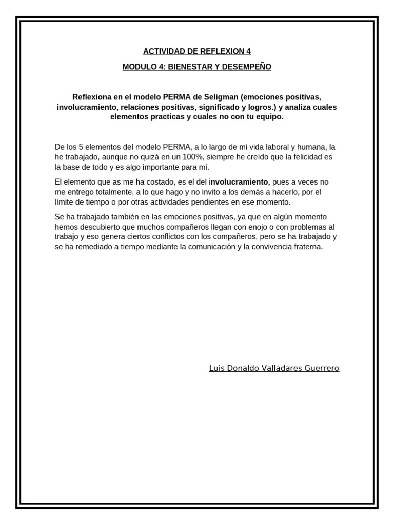 ACTIVIDAD DE REFLEXION 4 | PDF