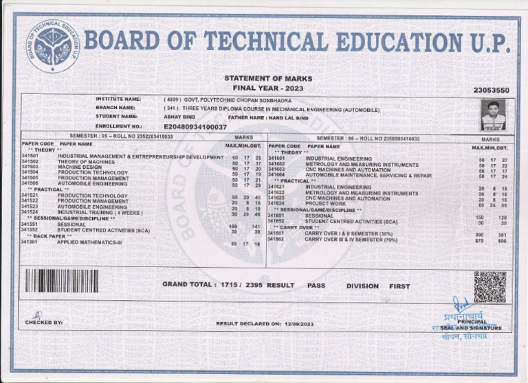 Upbt Result PDF | PDF