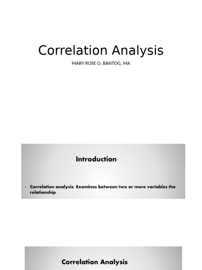 Correlation Analysis | PDF