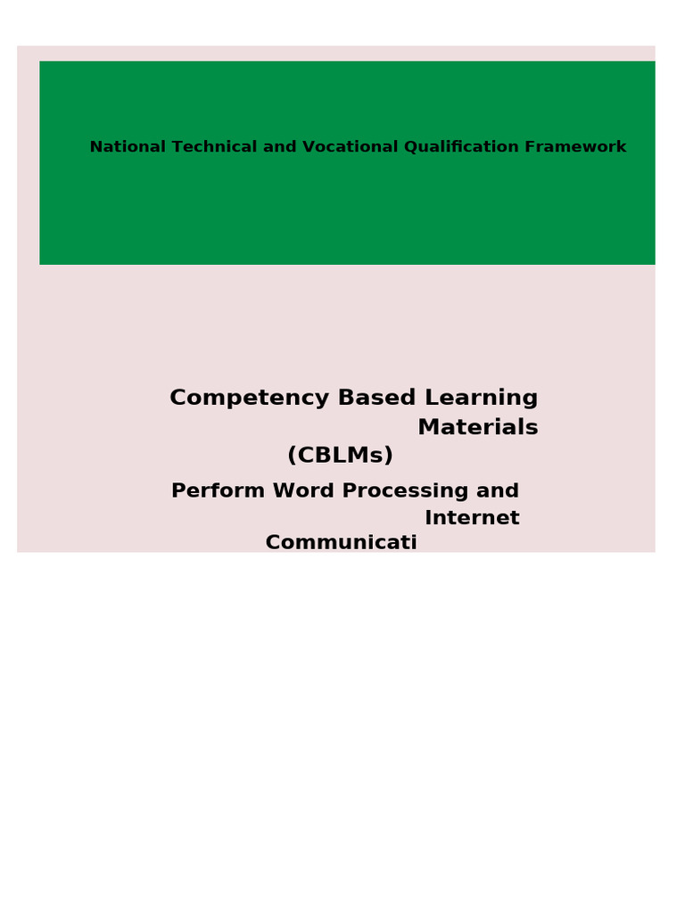 (G. Design) Perform Word Processing and Internet Communication | PDF