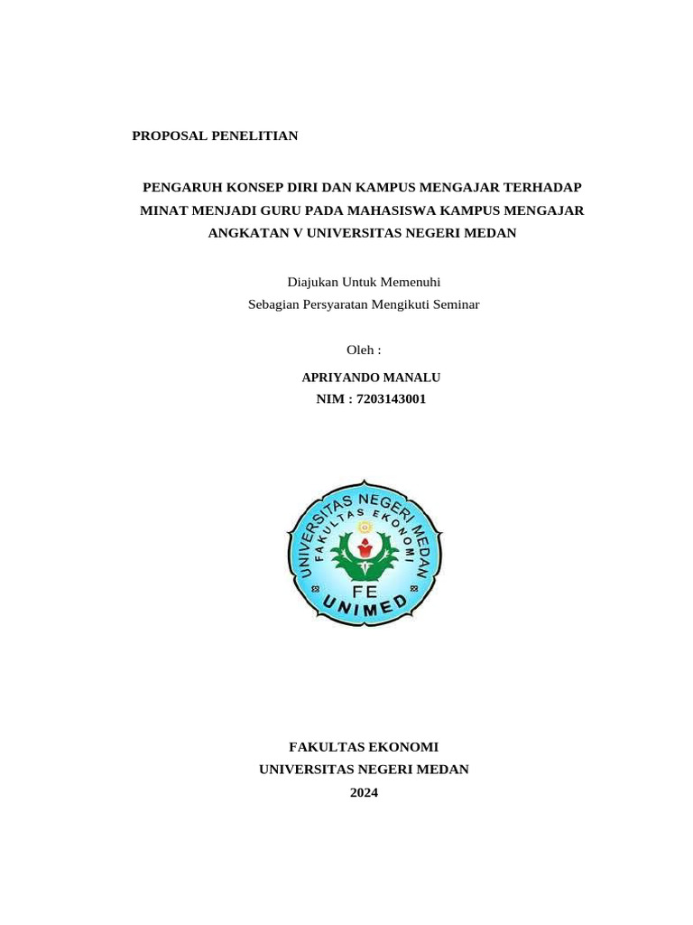 PROPOSAL PENELITIAN Konsep Diri | PDF