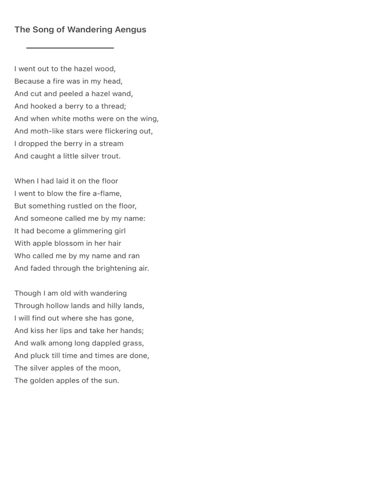 The Song of Wandering Aengus | PDF