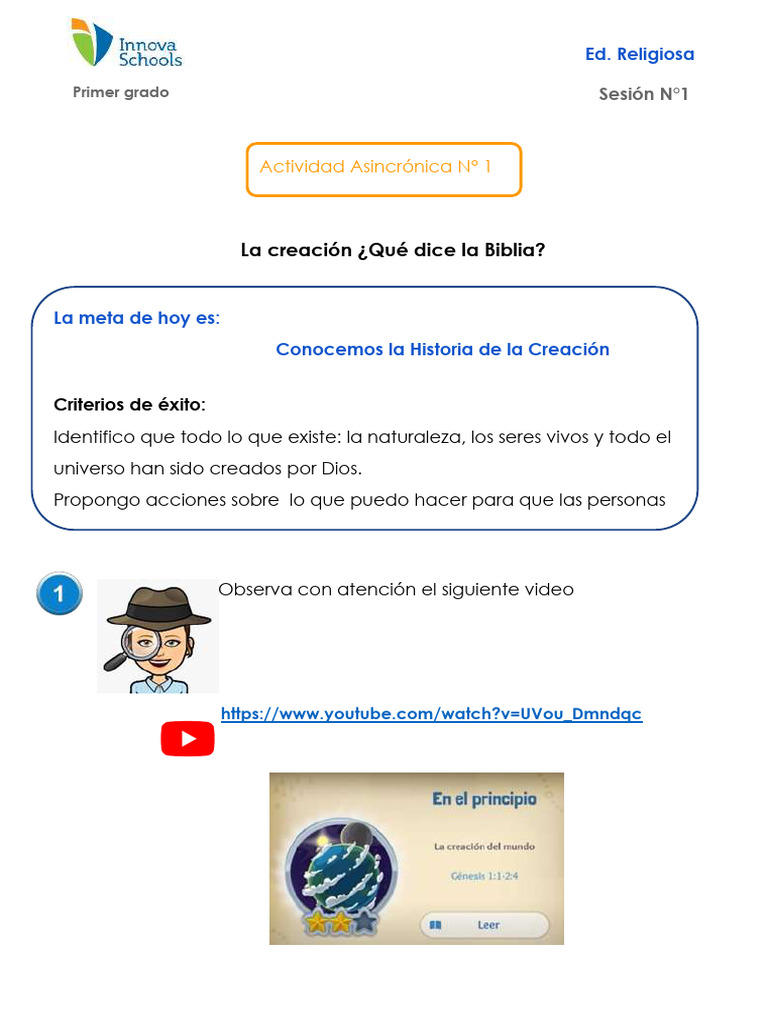 Historia de la Creación en la Biblia | PDF | Dios | Religión y ...