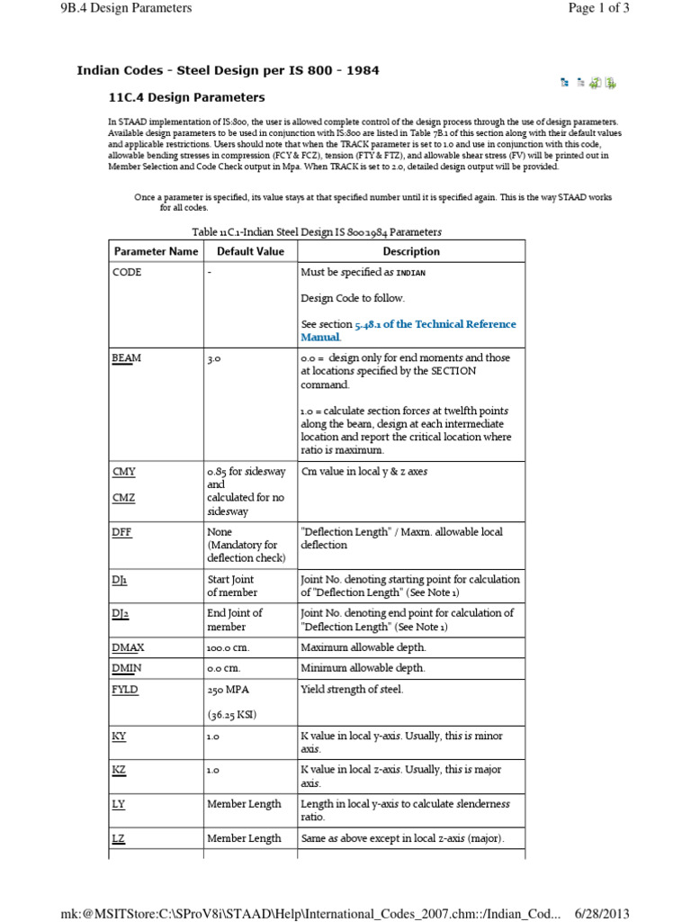 IS 800:1984 Steel Design Guide | PDF | Bending | Technology & Engineering