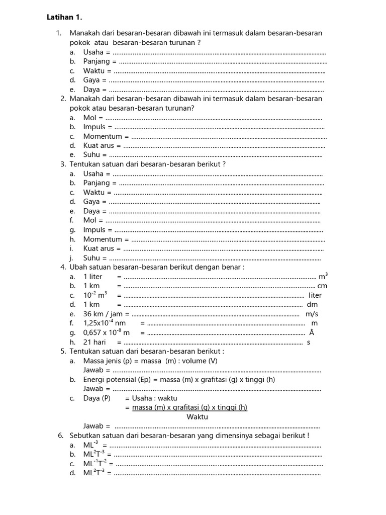 LKPD Besaran Dan Satuan | PDF
