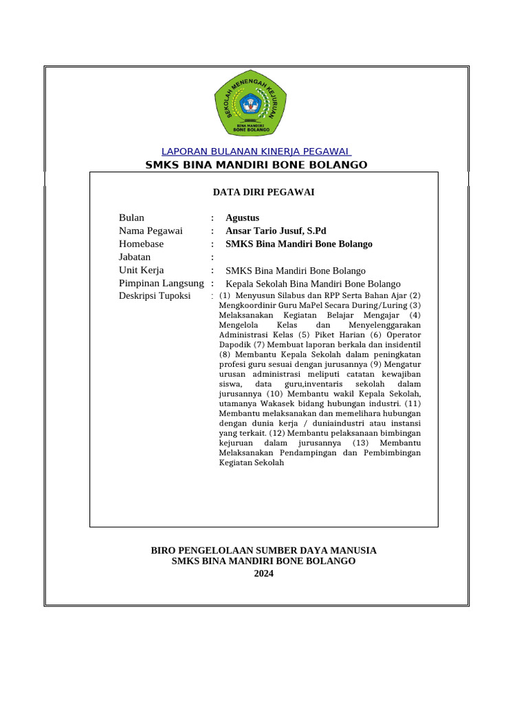 Lapkin Juli 2024 Sarlin Rahim | PDF