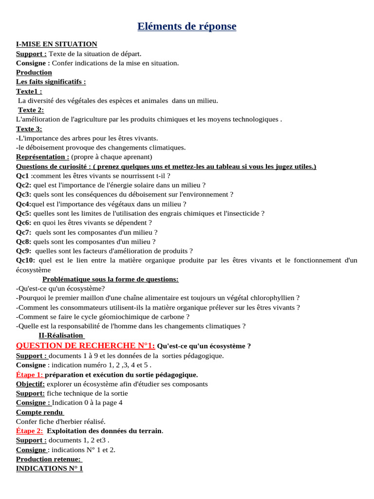 Eléments de Réponse Seconde AB Début | PDF