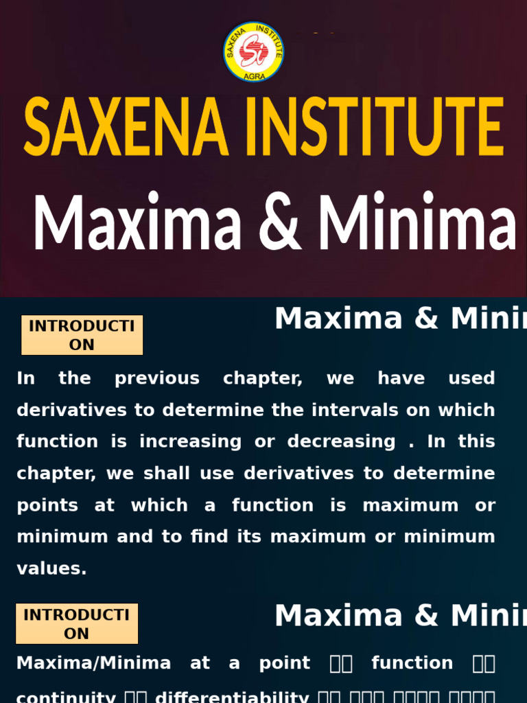 Maxima & Minima | PDF