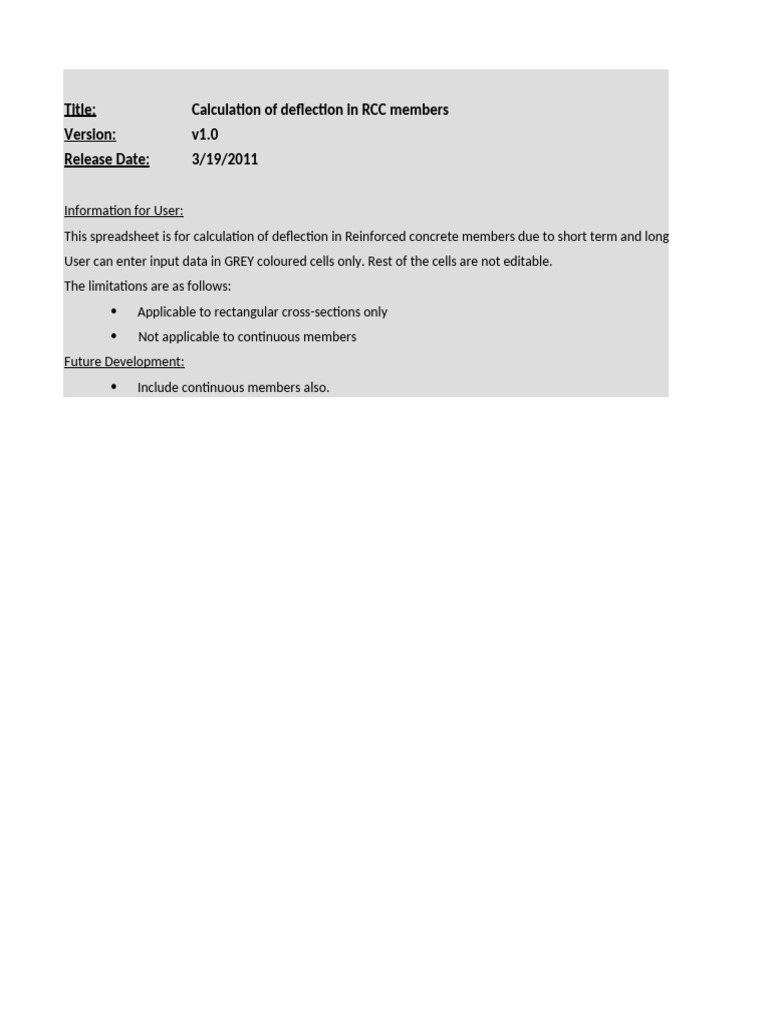 Calculation of Deflection in RCC Member | PDF | Beam (Structure ...