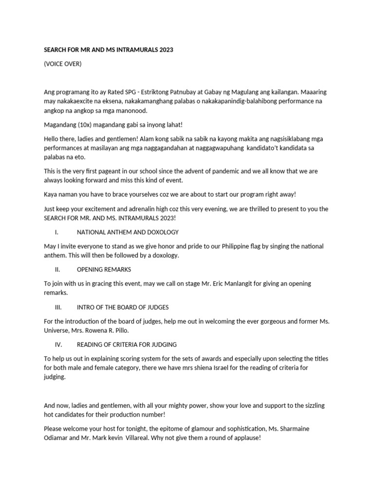 VOICE OVER (INTRAMS 2023) | PDF