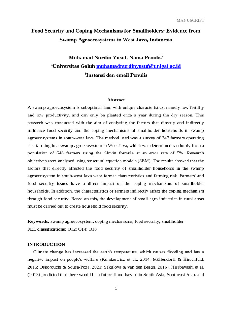 Manuscript-File Template JAAE | PDF